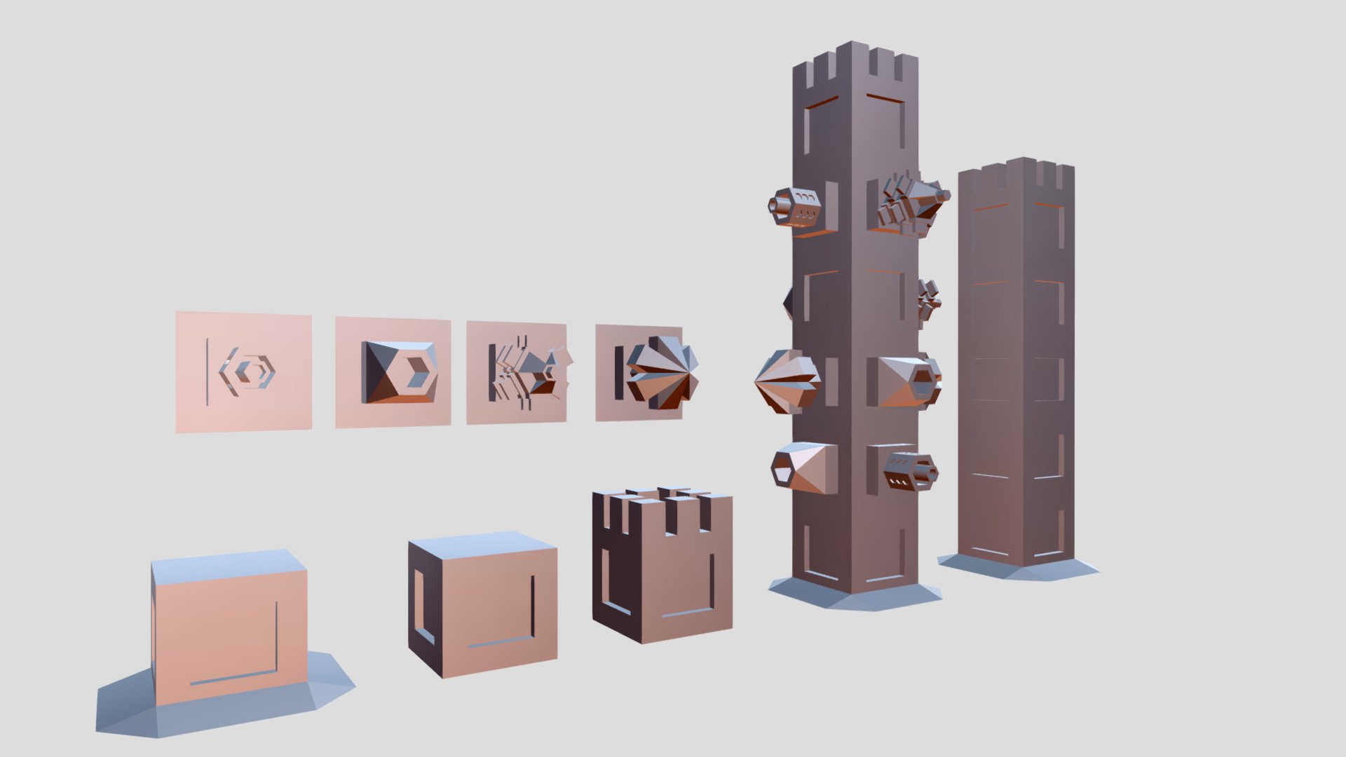 Simple stackable 4 Weapon Tower - Download Free 3D model by Trockk ...