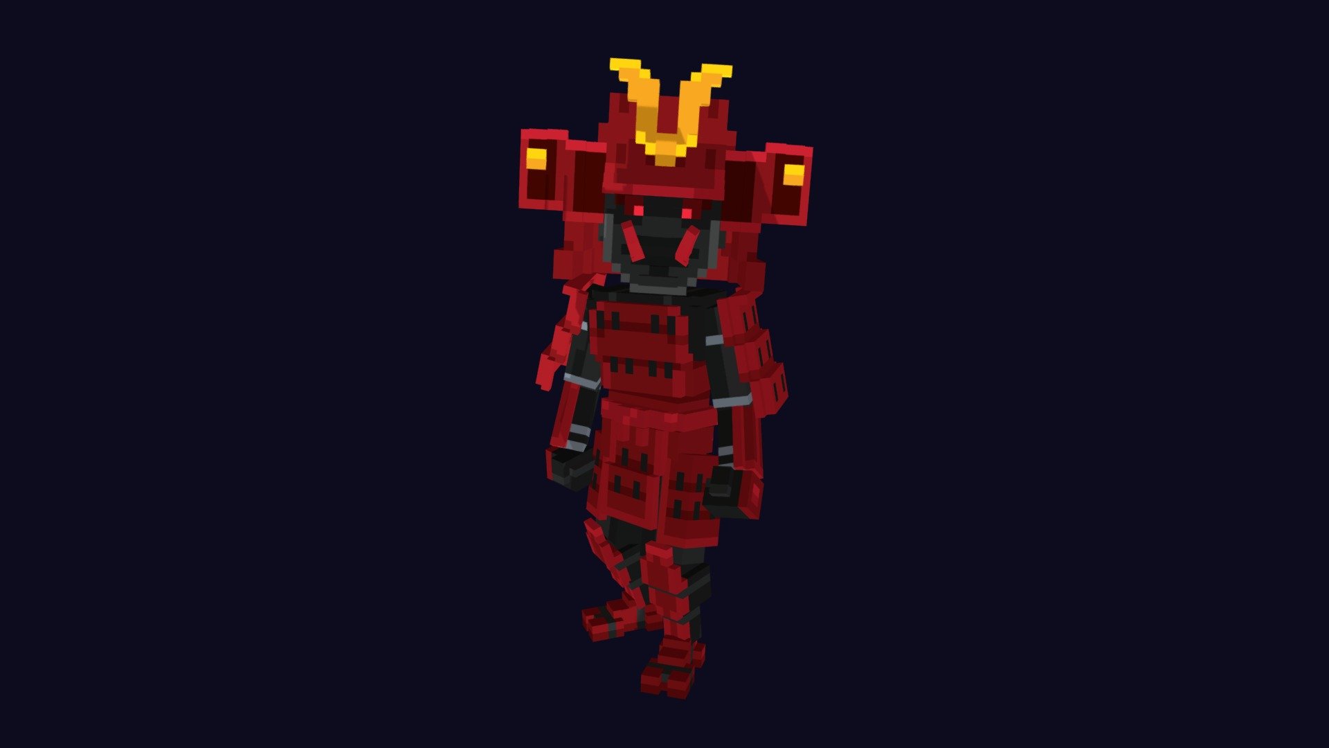Red Samurai Voxel Character - 3D Lowpoly Model - 3D model by MrMGames ...