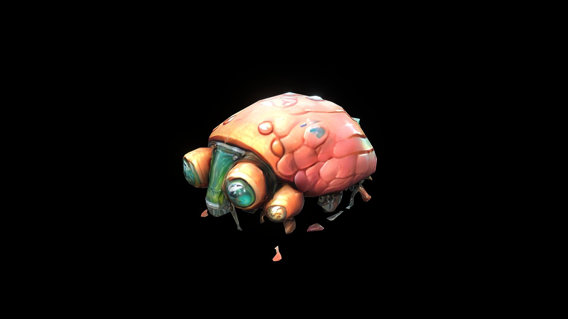 a cartoon drawing of a brain shaped robot wit - Download Free 3D model ...