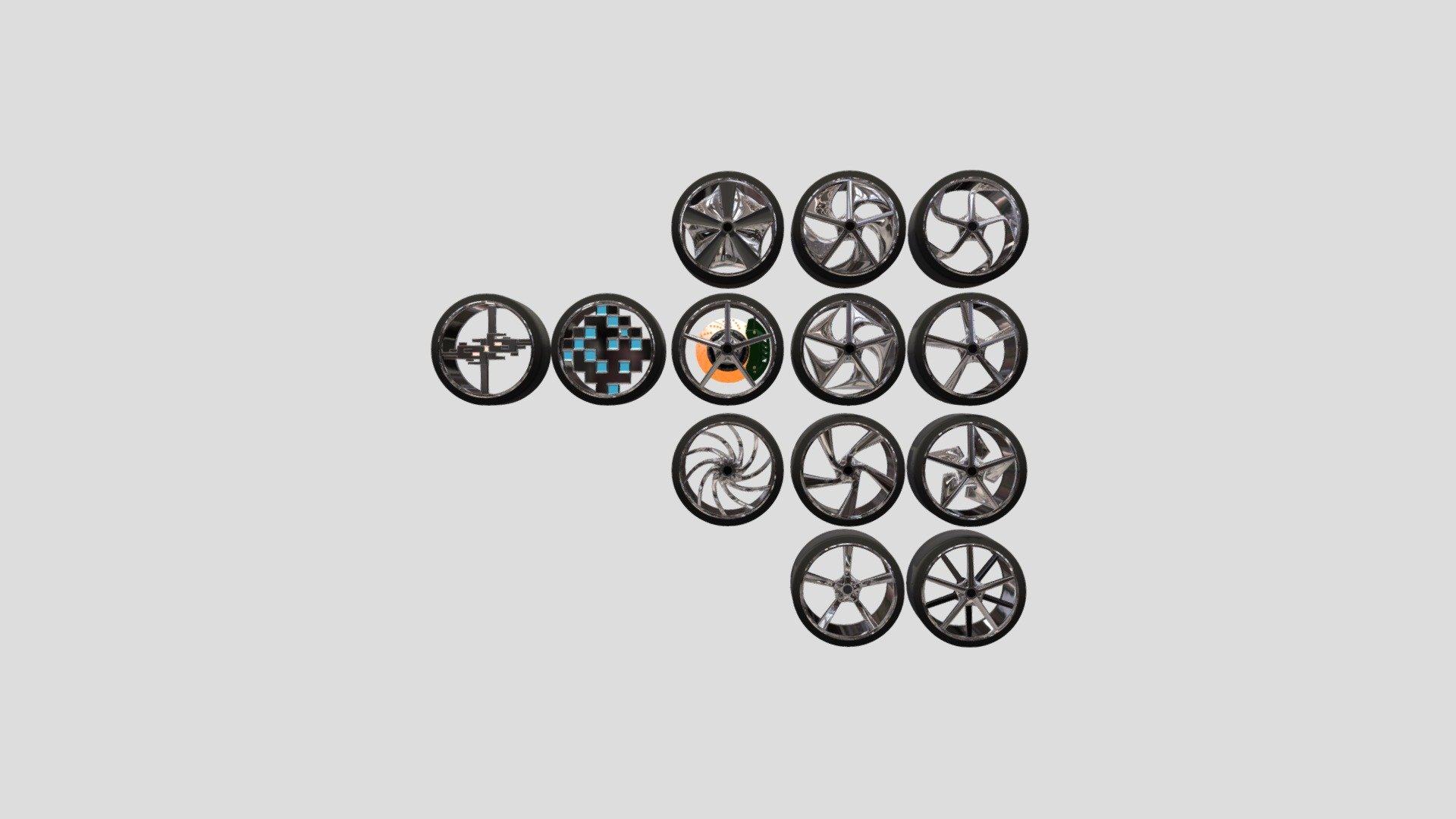 00's Tuner style wheels ×11 & Brake set + extras - Download Free 3D ...