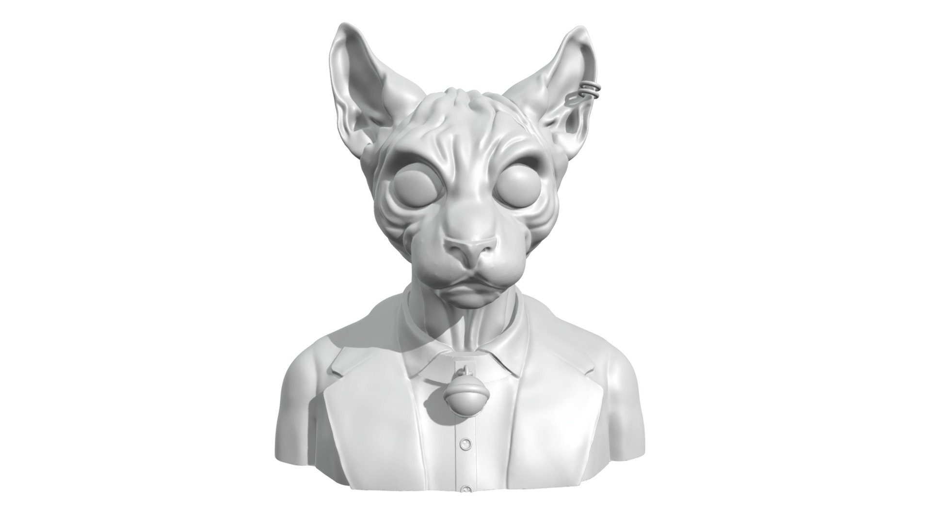 Half body Cat Man - Lord Cat - Gentless Sphynxs - Buy Royalty Free 3D ...