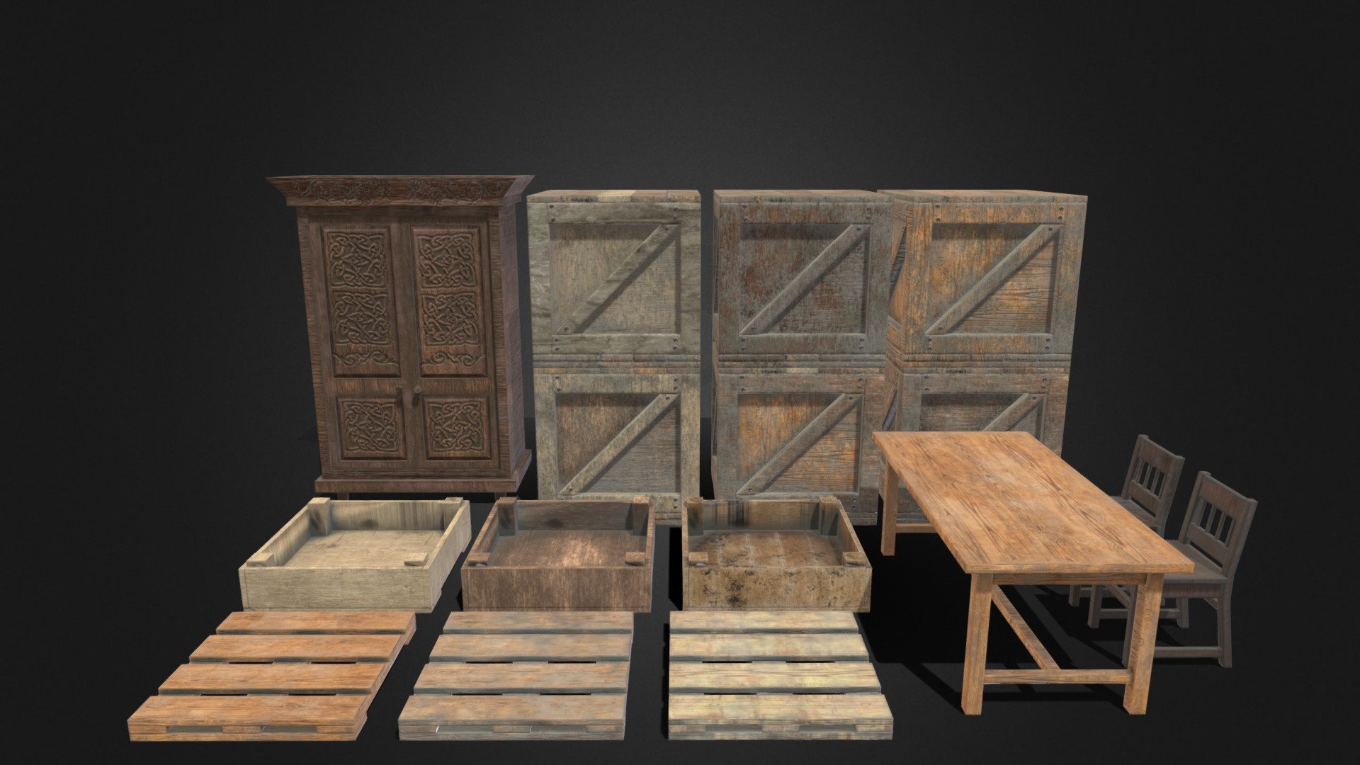 Wood Props | Low-Poly Game Assets - Buy Royalty Free 3D model by Rzyas ...