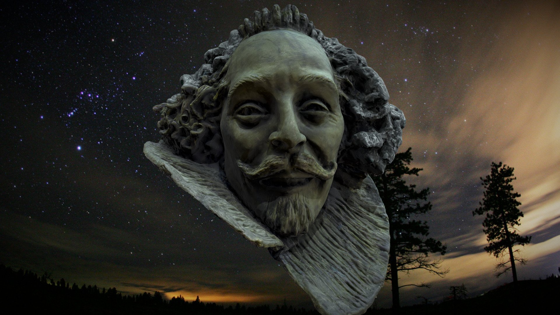 Shakespeare and his mask by Lydia Karpinska - 3D model by public-art.uk ...
