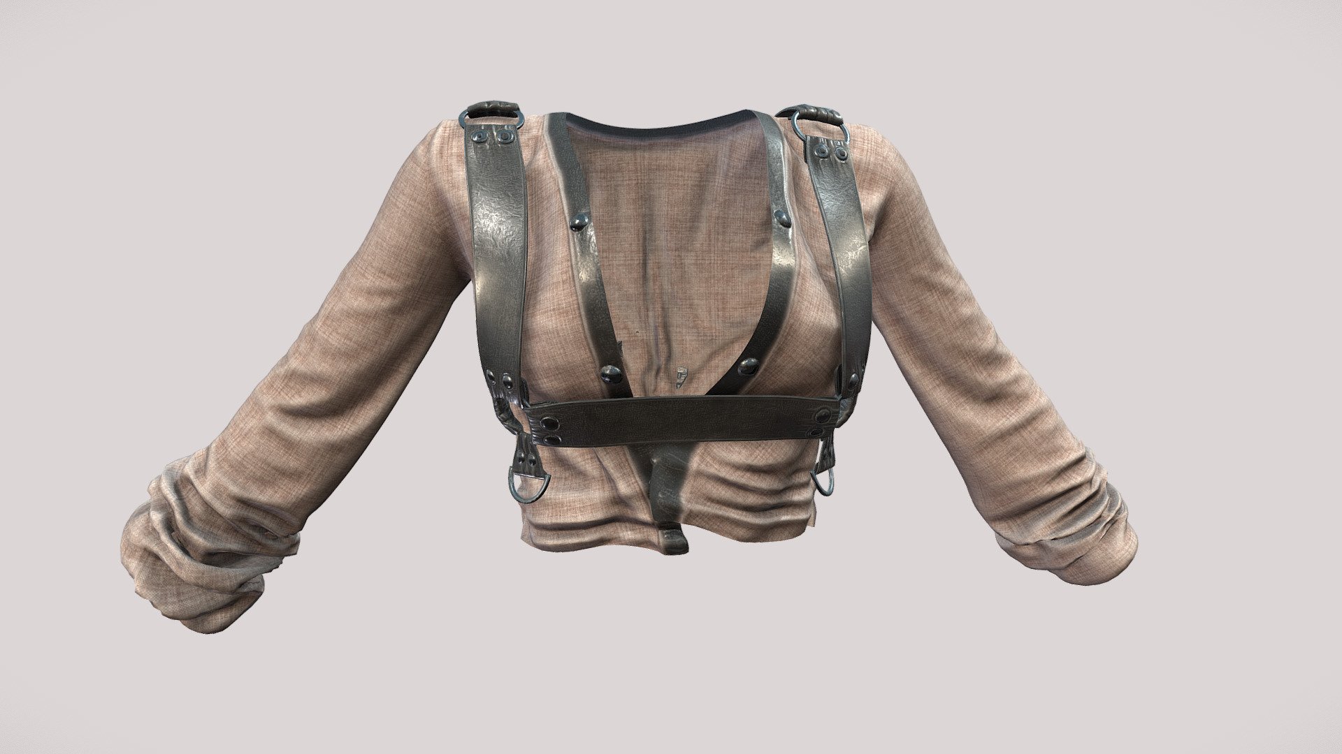 Female Avant- Garde Top With Harness - Buy Royalty Free 3D model by ...