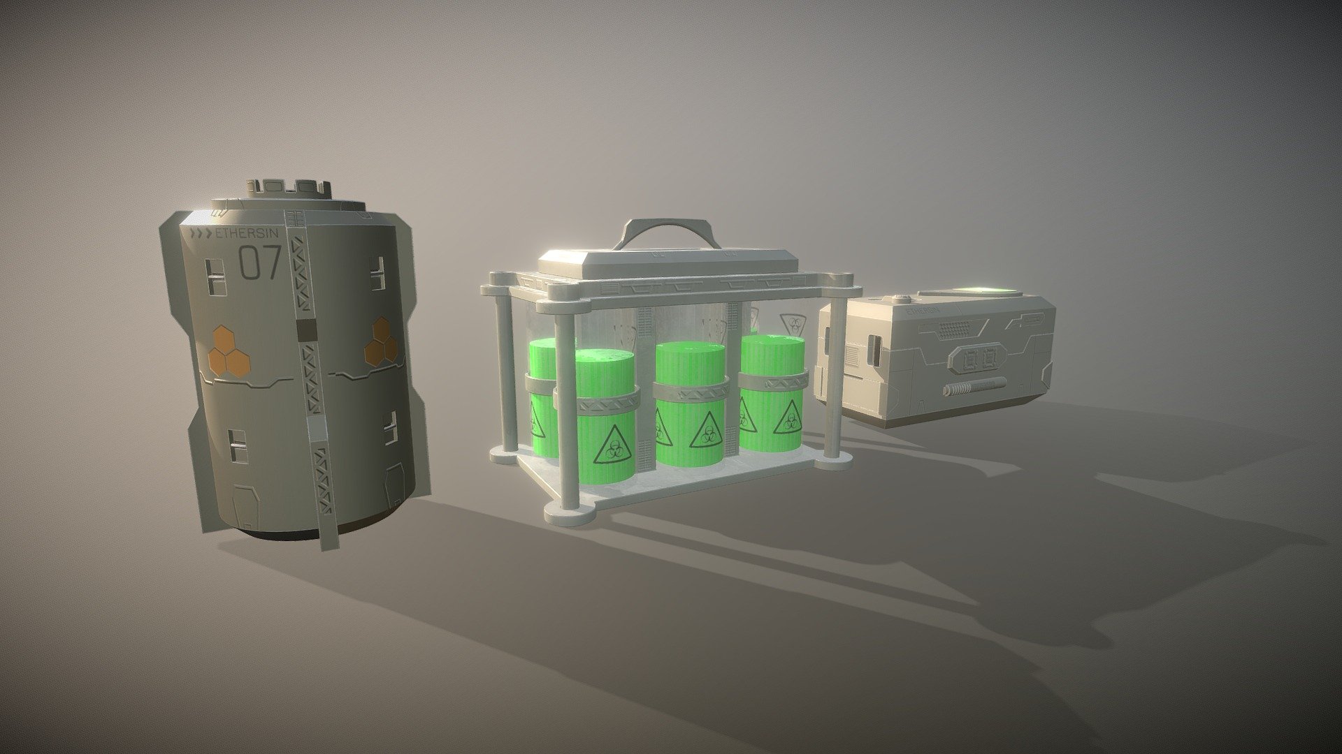 Sci Fi containers kit 02 - Download Free 3D model by IrisProcess ...