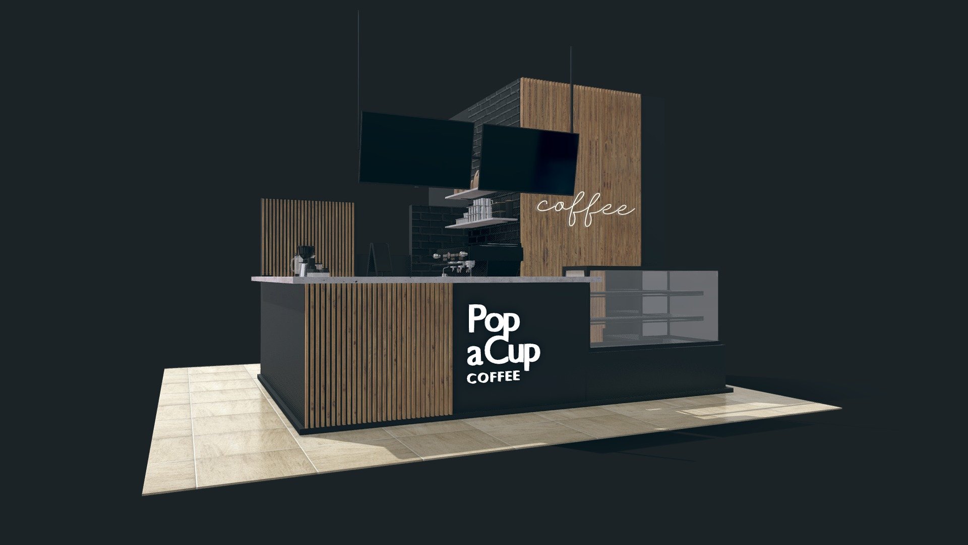 "Pop a Cup" bar design final version - 3D model by beezybranding ...