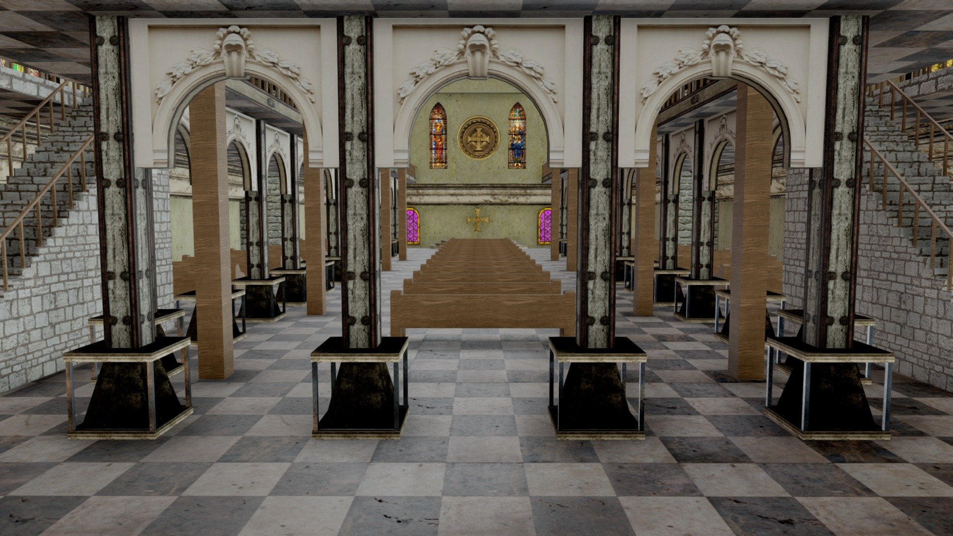 cathedral_with_both_interior_and_exterior - 3D model by convrseai ...