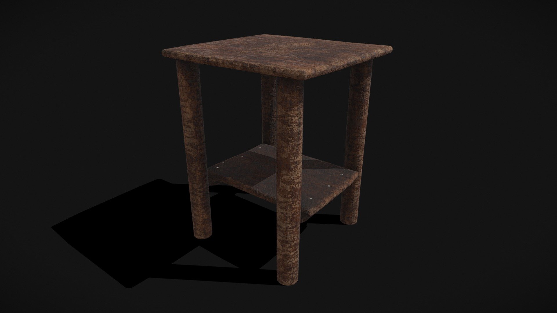 Rustic Simple Bed Side Table - Buy Royalty Free 3D model by ...