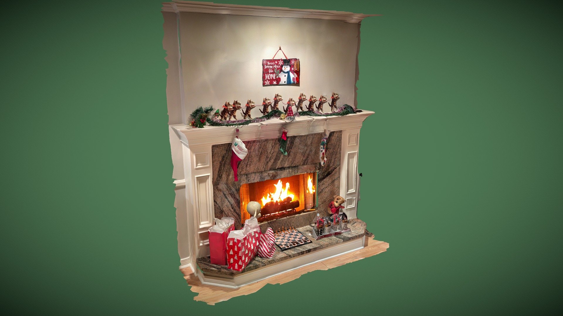 Sketchfab Weekly - Christmas Fireplace - 3D model by iMAGing (@Marie ...