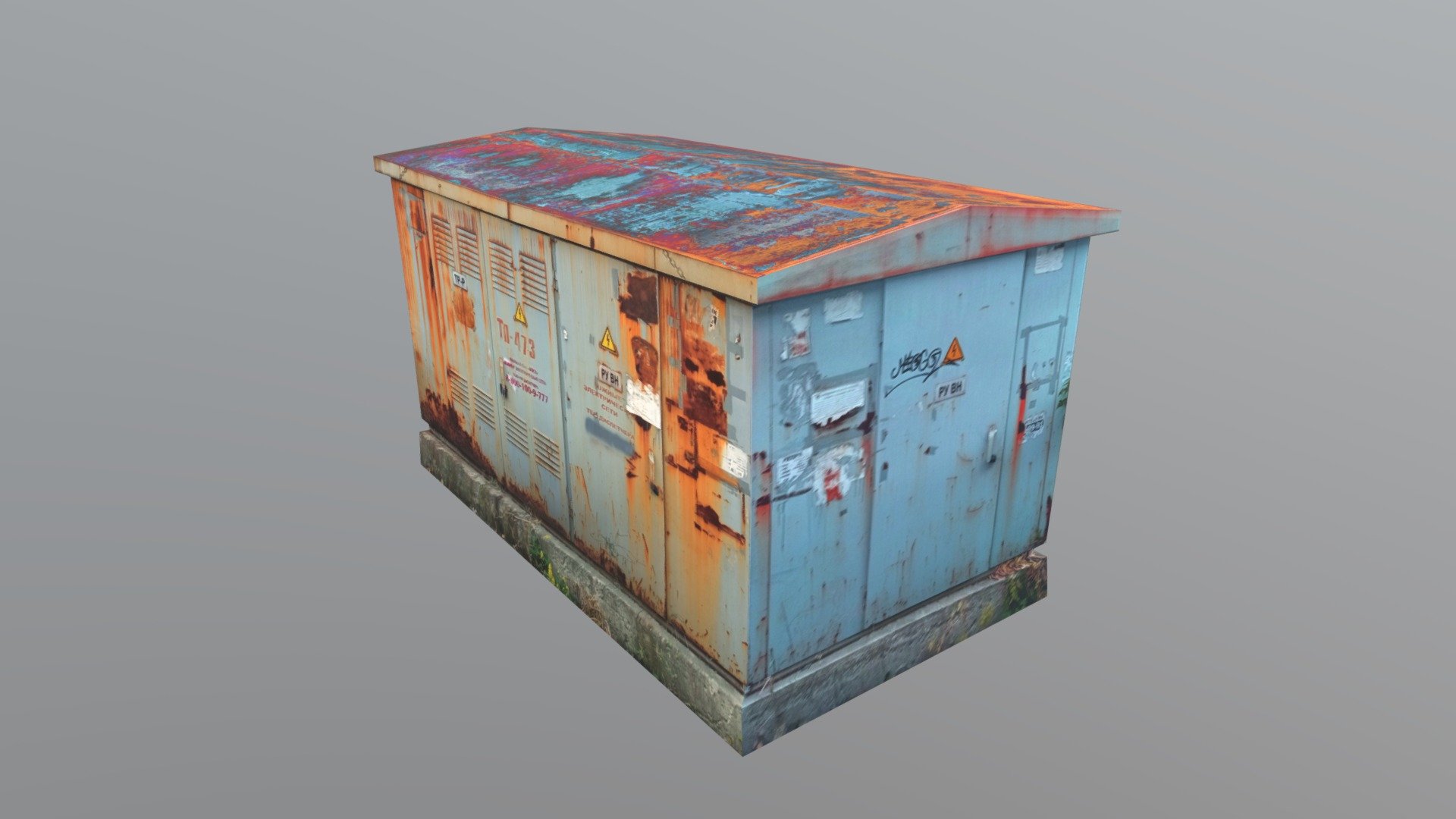 Rusty electric box - Download Free 3D model by Chenchanchong [c1970b6] - Sketchfab