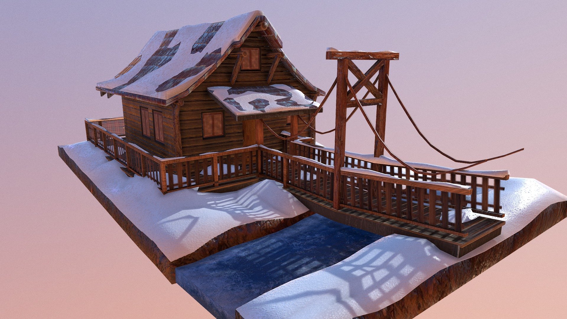 Cozy Wooden Cabin - Download Free 3D model by Nadine_044 [c19a02e ...