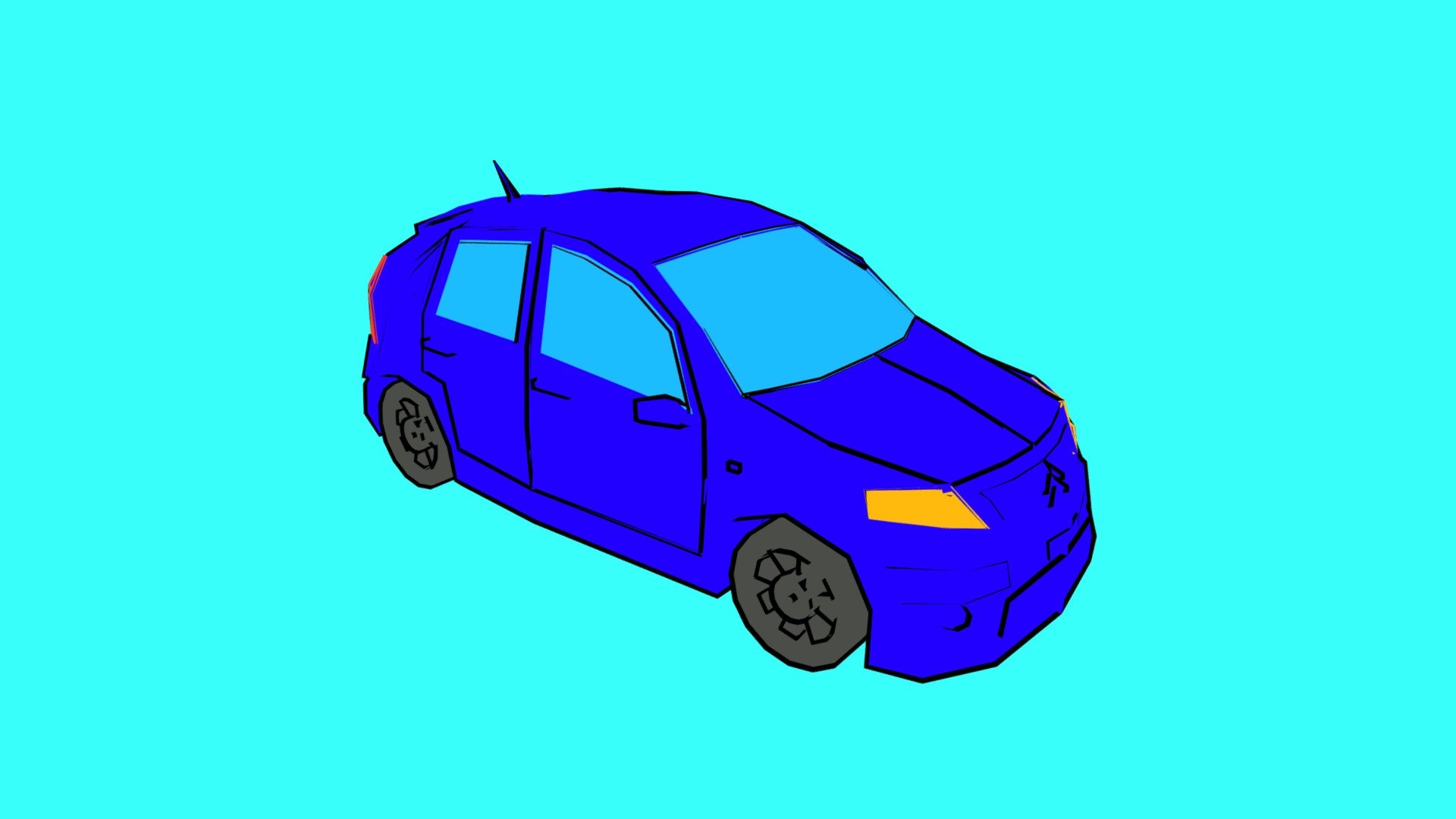 Citroen Car Low Poly Cartoon Style - 3D model by jmeprogrammer [c1a01a5 ...