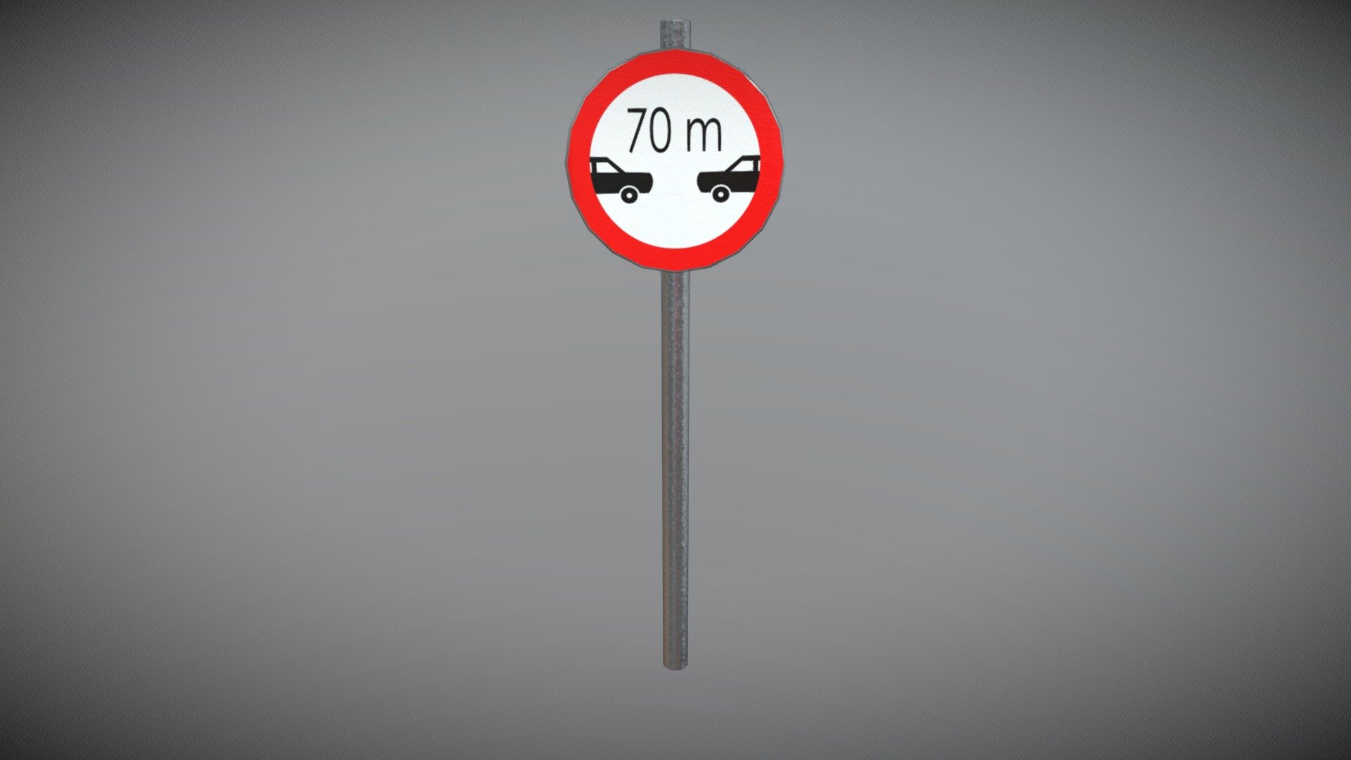 70 meters distance traffic sign - Download Free 3D model by Dudzy ...
