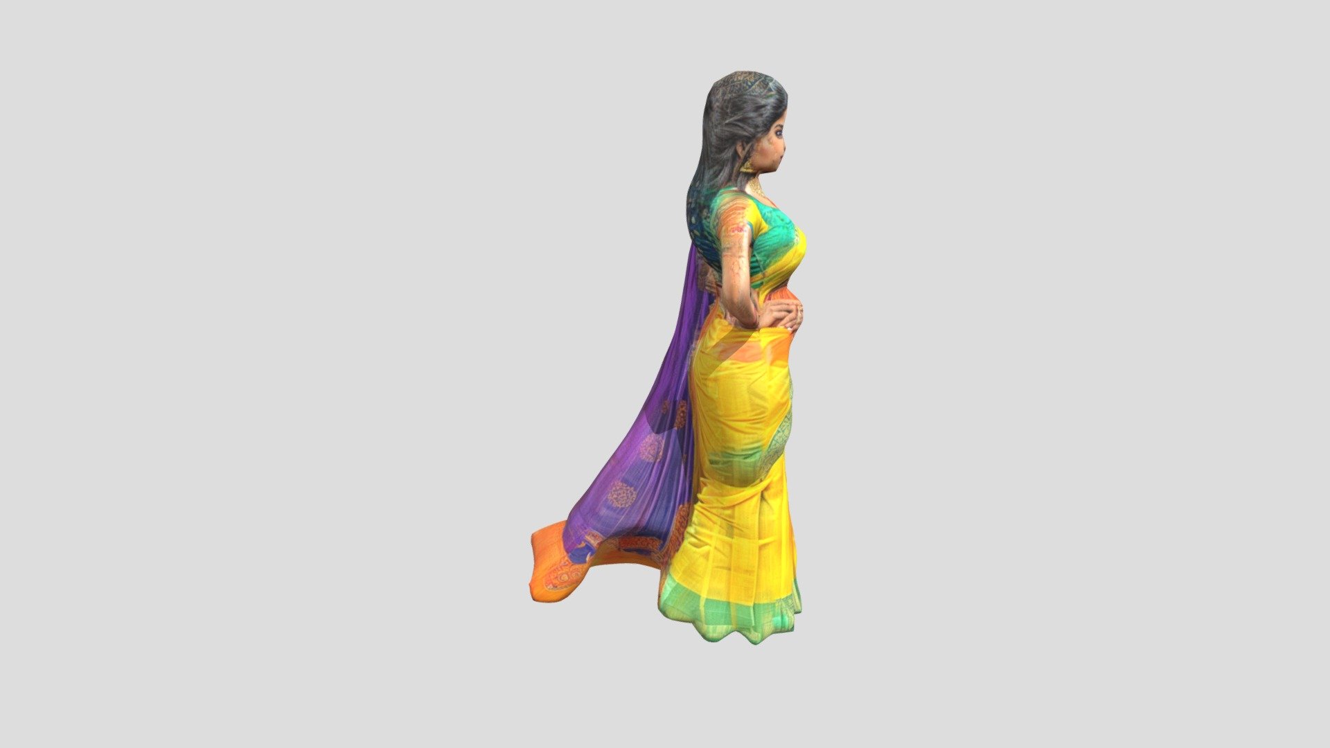 Indian women in saree - Download Free 3D model by anandmohan662 ...