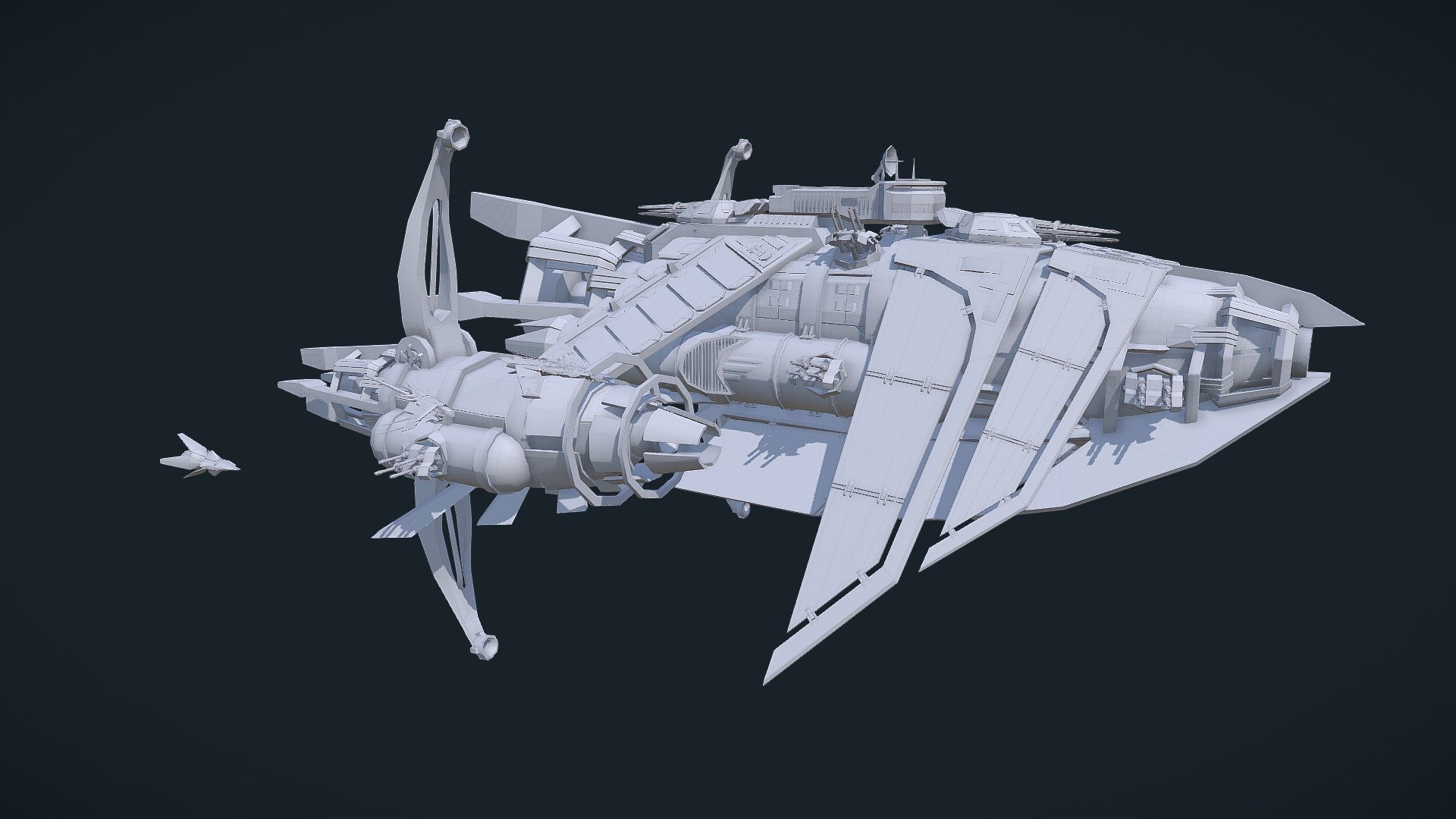 Space Ships - Wireframe - 3D model by Constantin Ebner (@constantin ...