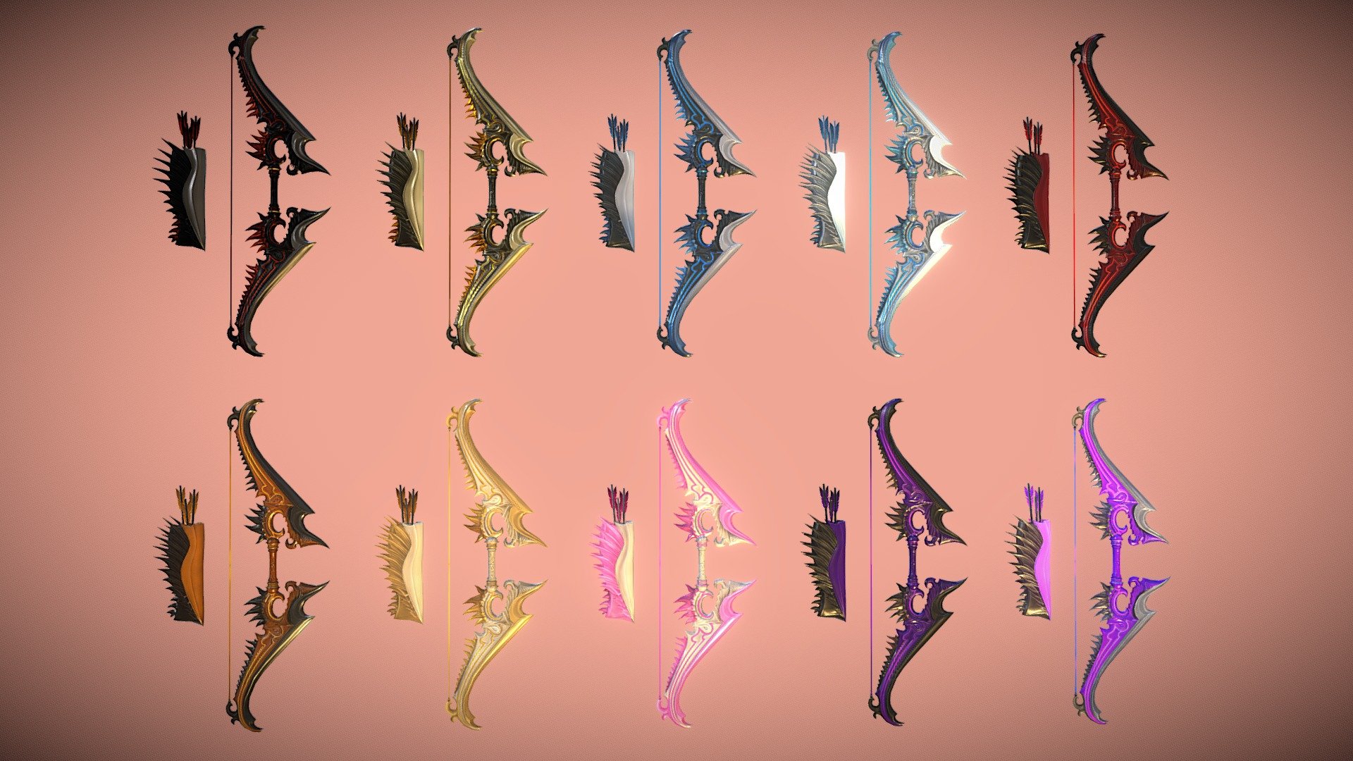 Fantasy Bows #1 - 3D model by Kurt Hoogendoorn (@KurtHoogendoorn ...