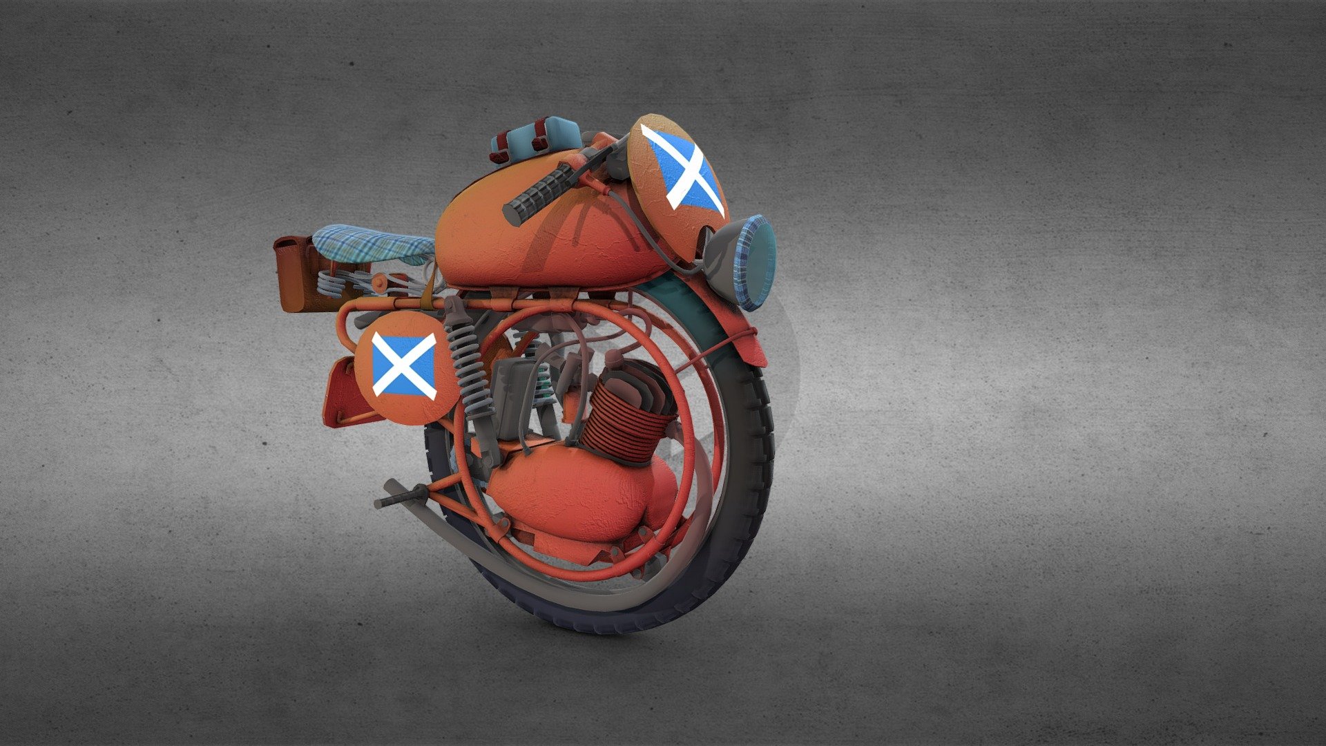 Scottish Monobike - 3D model by Titom (@Titom3d) [c1ac5ec] - Sketchfab