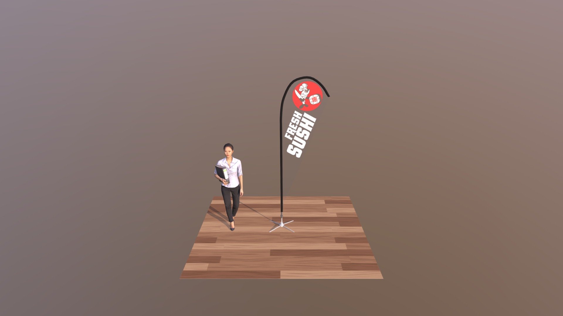 Sunbird Flag - Medium 9' Single-Sided - 3D model by xyzdisplayscloud [c1b02ea] - Sketchfab