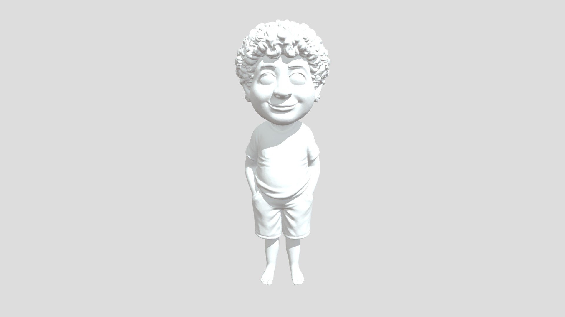 Curly Haired Kid in Blue Shirt - Download Free 3D model by fmusto ...