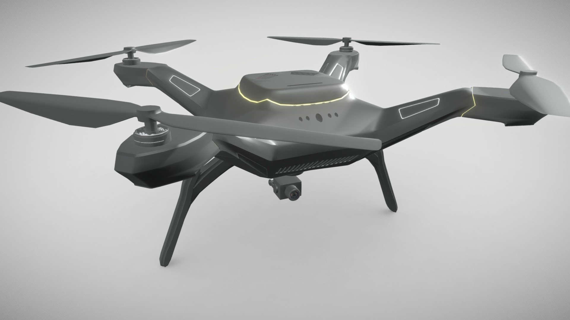 Simple Drone Free Low-poly 3D model - 3D model by shubhankar.arch.3d [c1b7c55] - Sketchfab