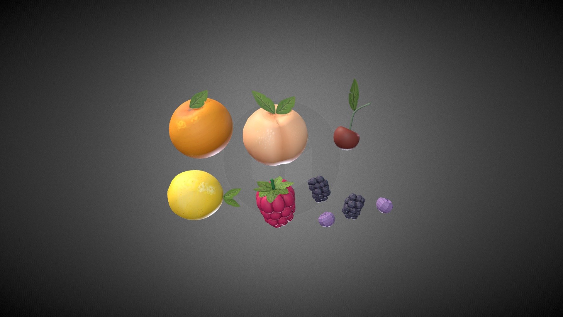Cartoon Fruits - 3D model by DarcieSmith [c1b9908] - Sketchfab