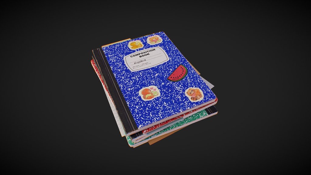 Composition Books - 3D model by minemine [c1bced5] - Sketchfab