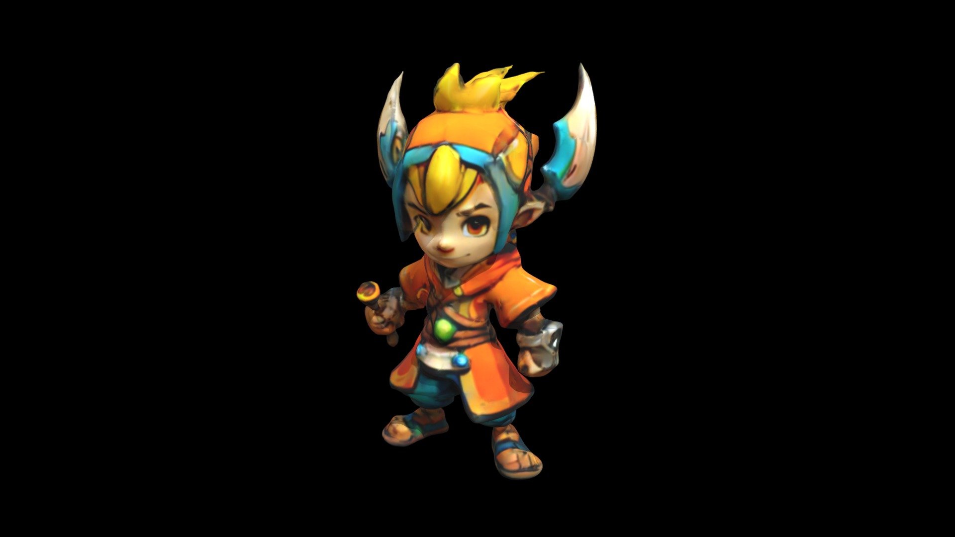 An illustration of a young gnome, dressed in ora - Download Free 3D ...