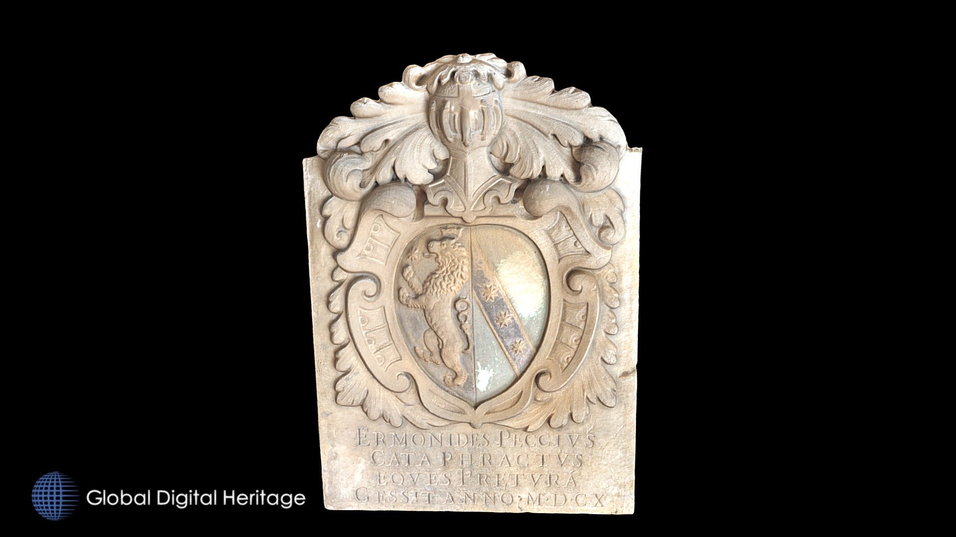 Stone Shield, Aldobrandeschi Castle. Arcidosso - Download Free 3D model ...