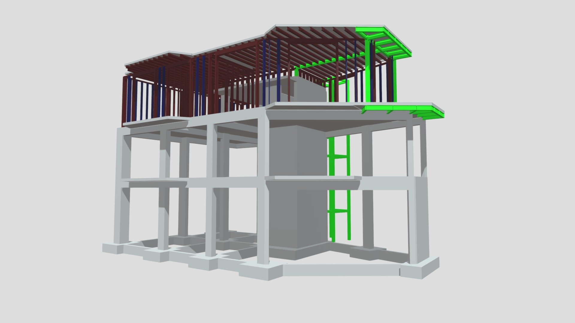 3D model of Concrete Structure + CFS (Job N115) - 3D model by MA ...