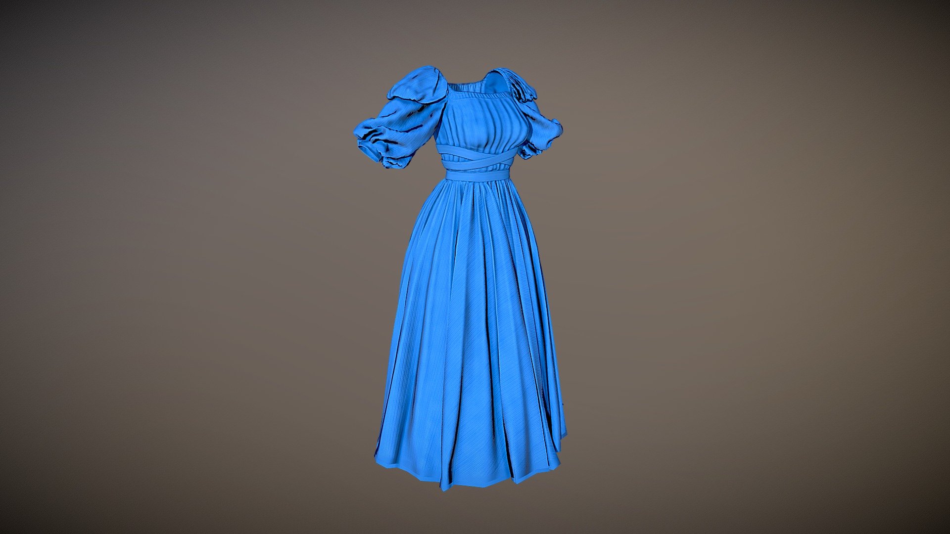 Blue Long Dress - 3D model by dejan31 [c1caec8] - Sketchfab