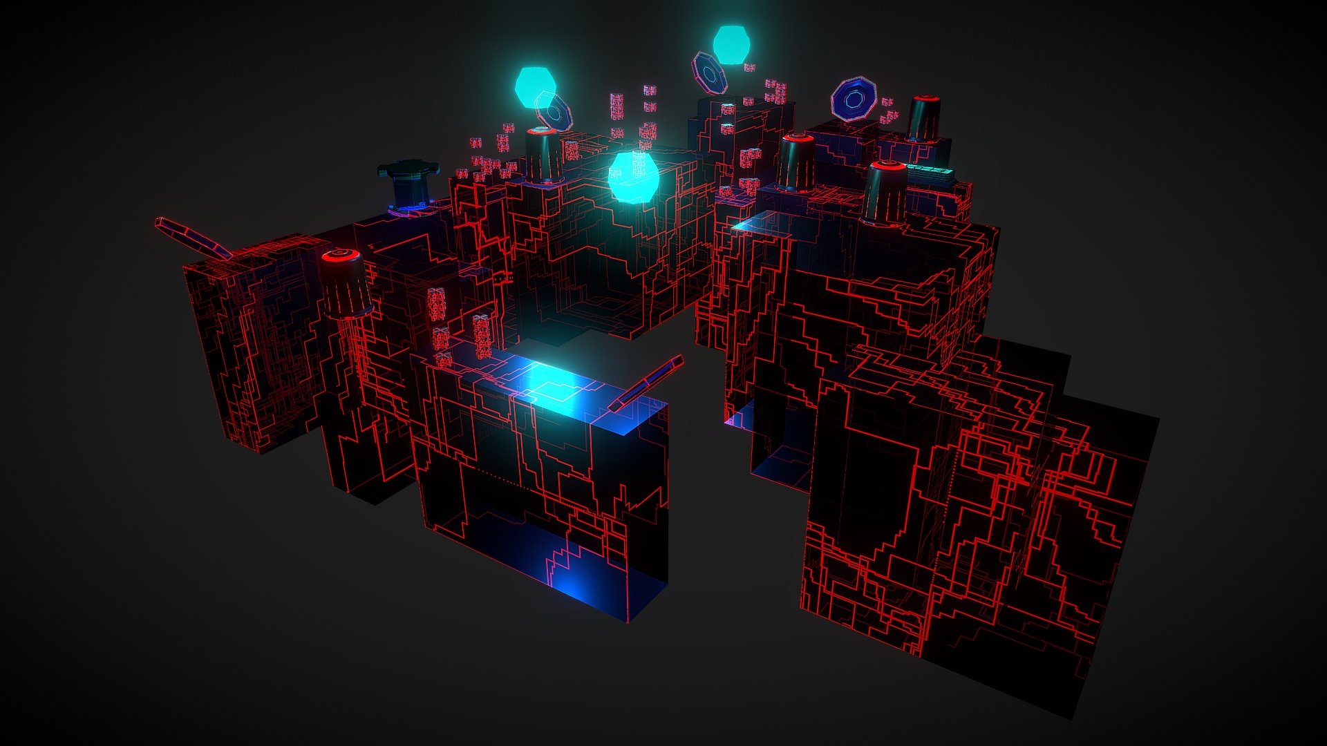 Exproject Neon Platforms - 3D model by BlurryGames [c1d4c8b] - Sketchfab