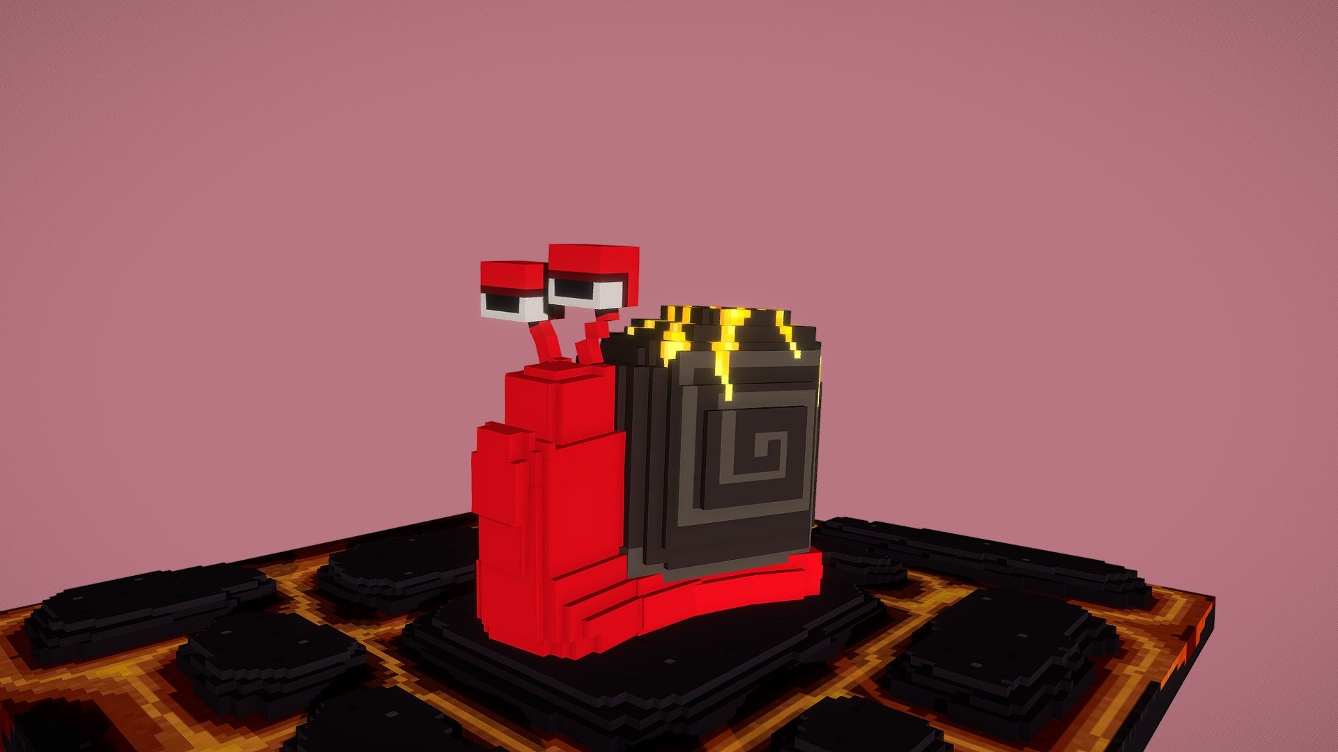 Fire Snail Voxel Art - 3D model by Guillem Font (@guillemfont) [c1d7a18 ...