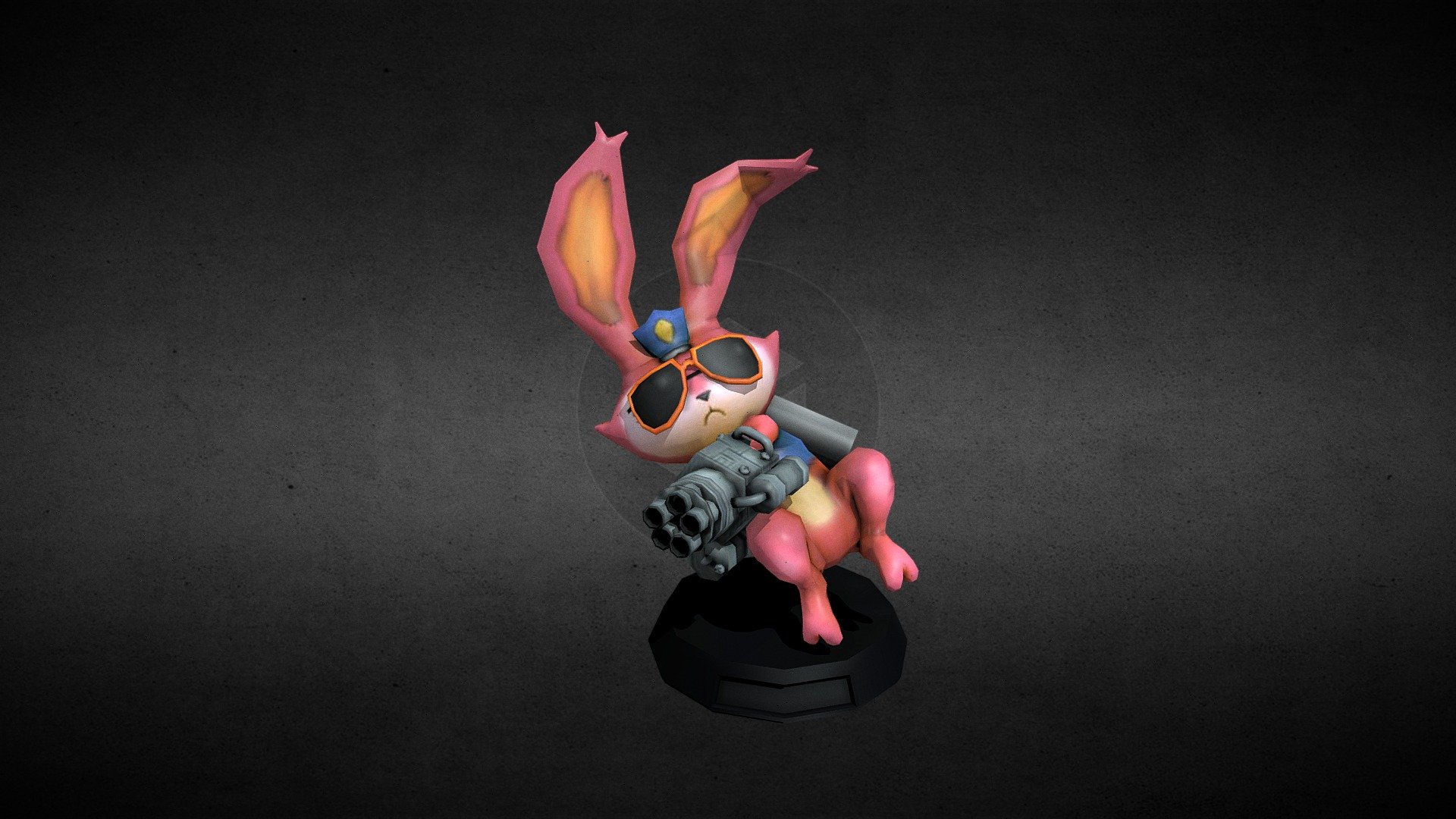 F034_The RabbitCop and his machinegun! - 3D model by LeoLin ...