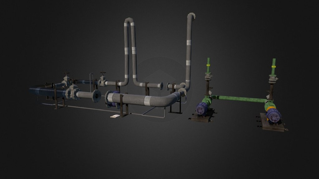 Pipe System - 3D model by ariefaparker [c1e6c9d] - Sketchfab