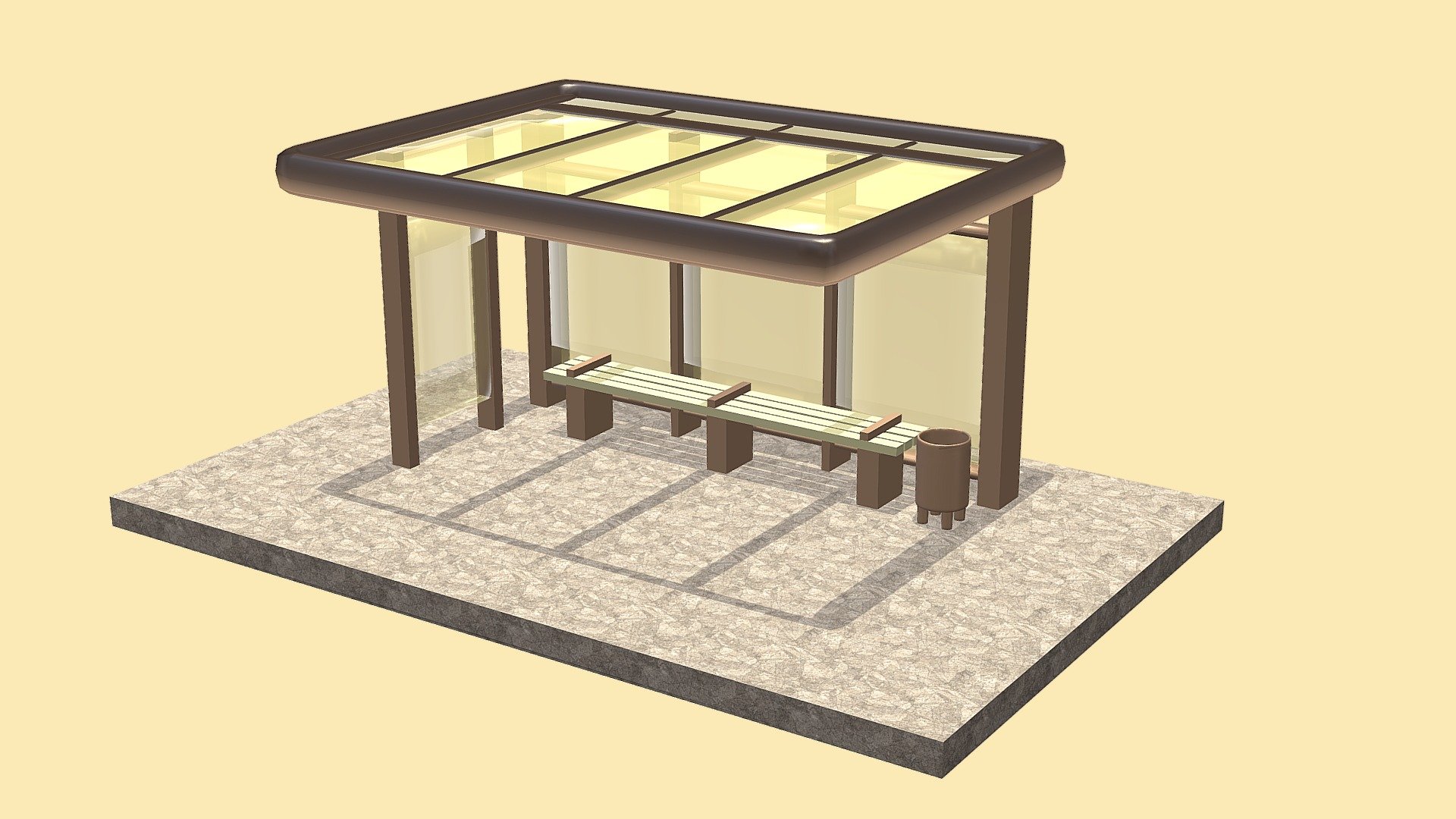 Bus stop - 3D model by IanaM [c1e76ba] - Sketchfab