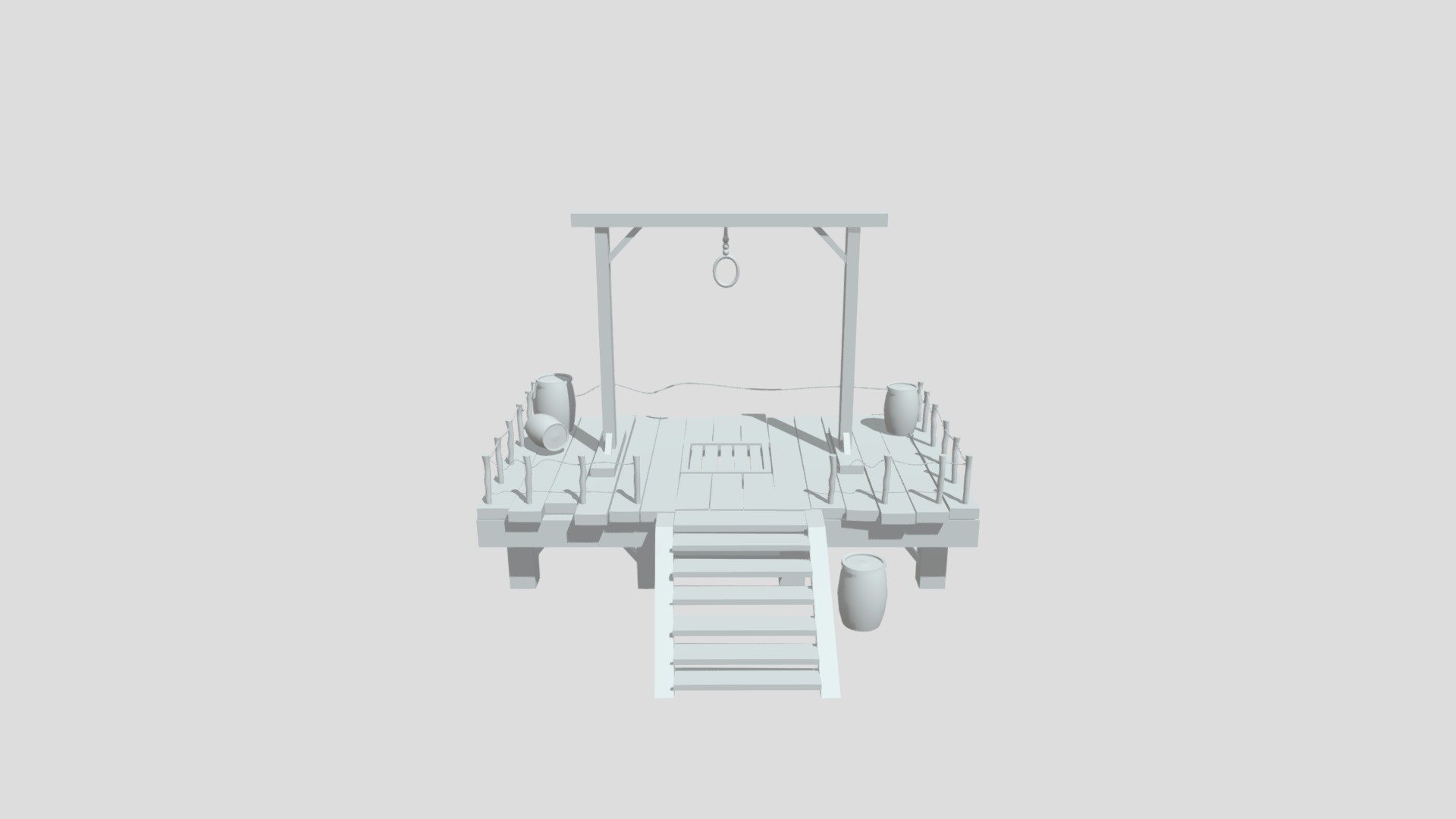 Wild West Gallows Platform 3D Maya Model - 3D model by Partho Parekh ...