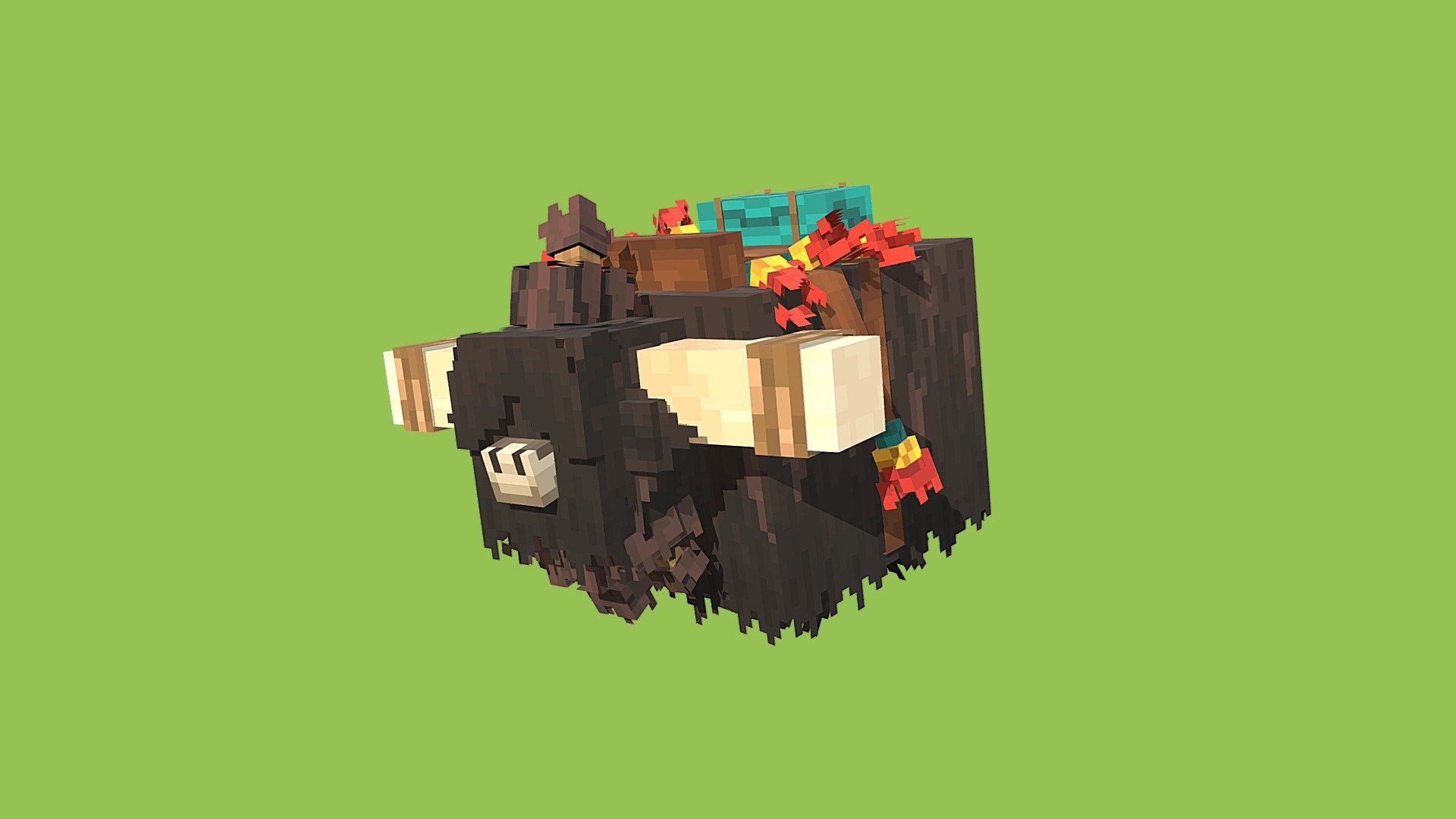 Minecraft Yak - 3D model by sebconfusedmods [c1fcf48] - Sketchfab