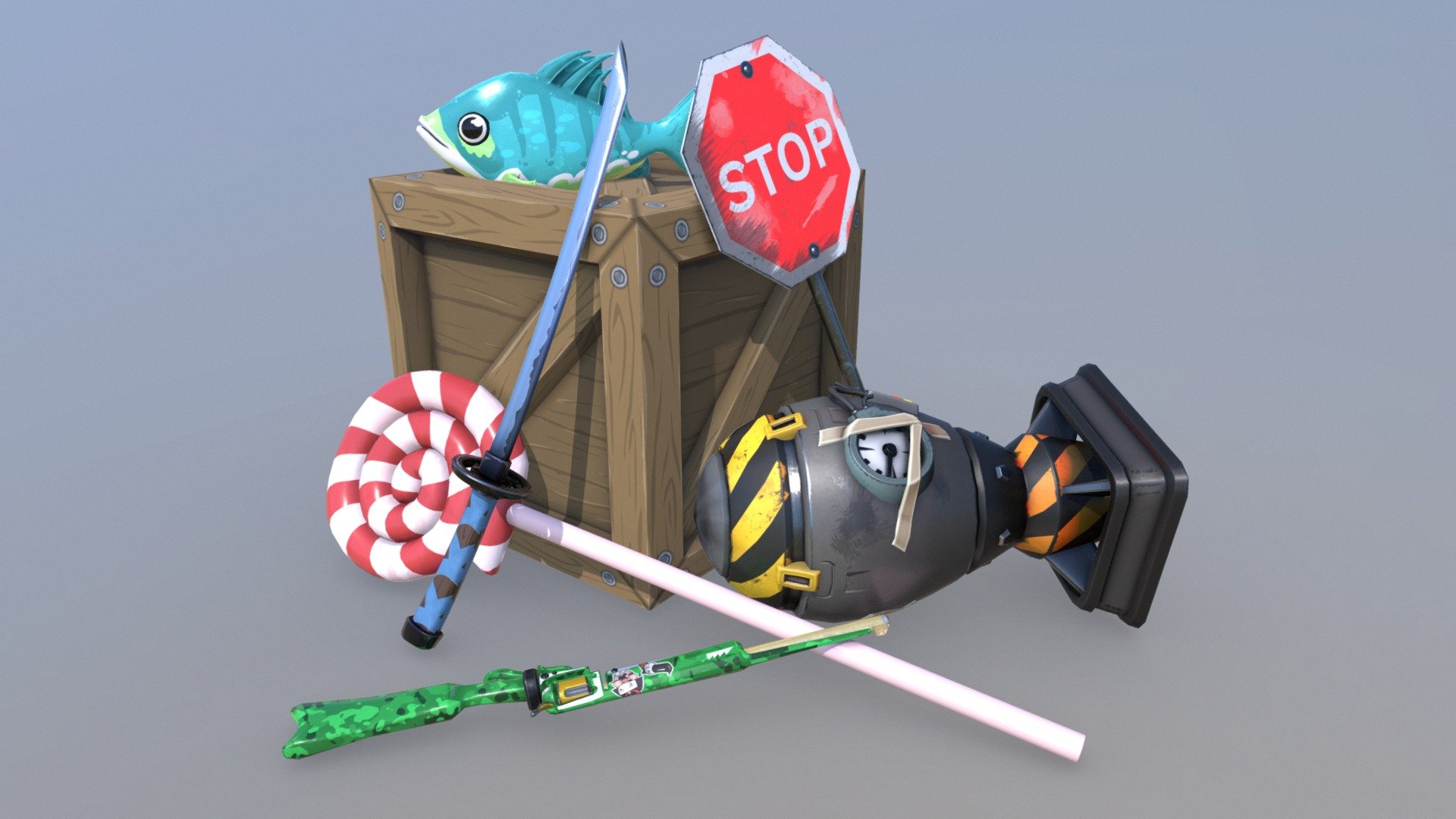 ScreenCheat Unplugged - Stylized Weapons - 3D model by MisterWolfen ...