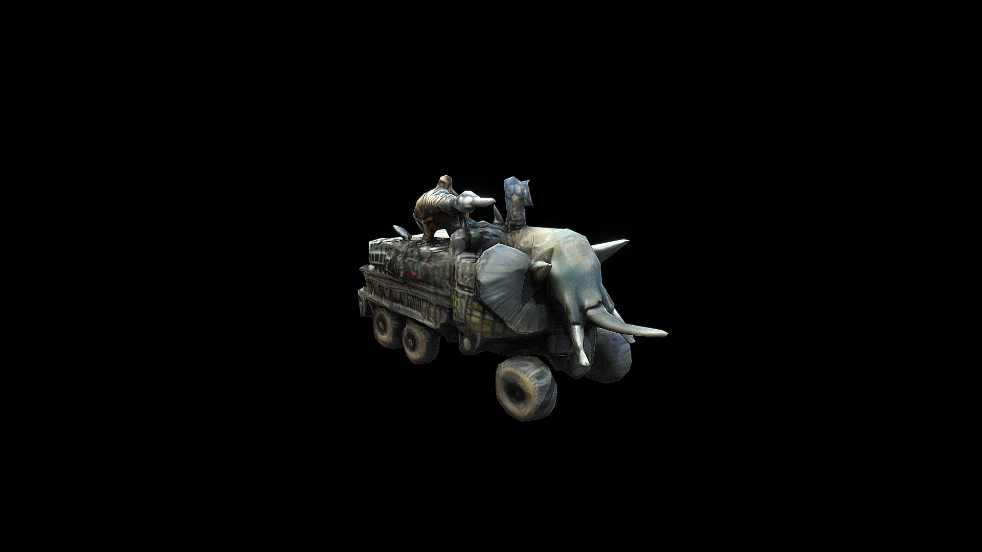 an elephant shaped vehicle with a soldier on - Download Free 3D model ...