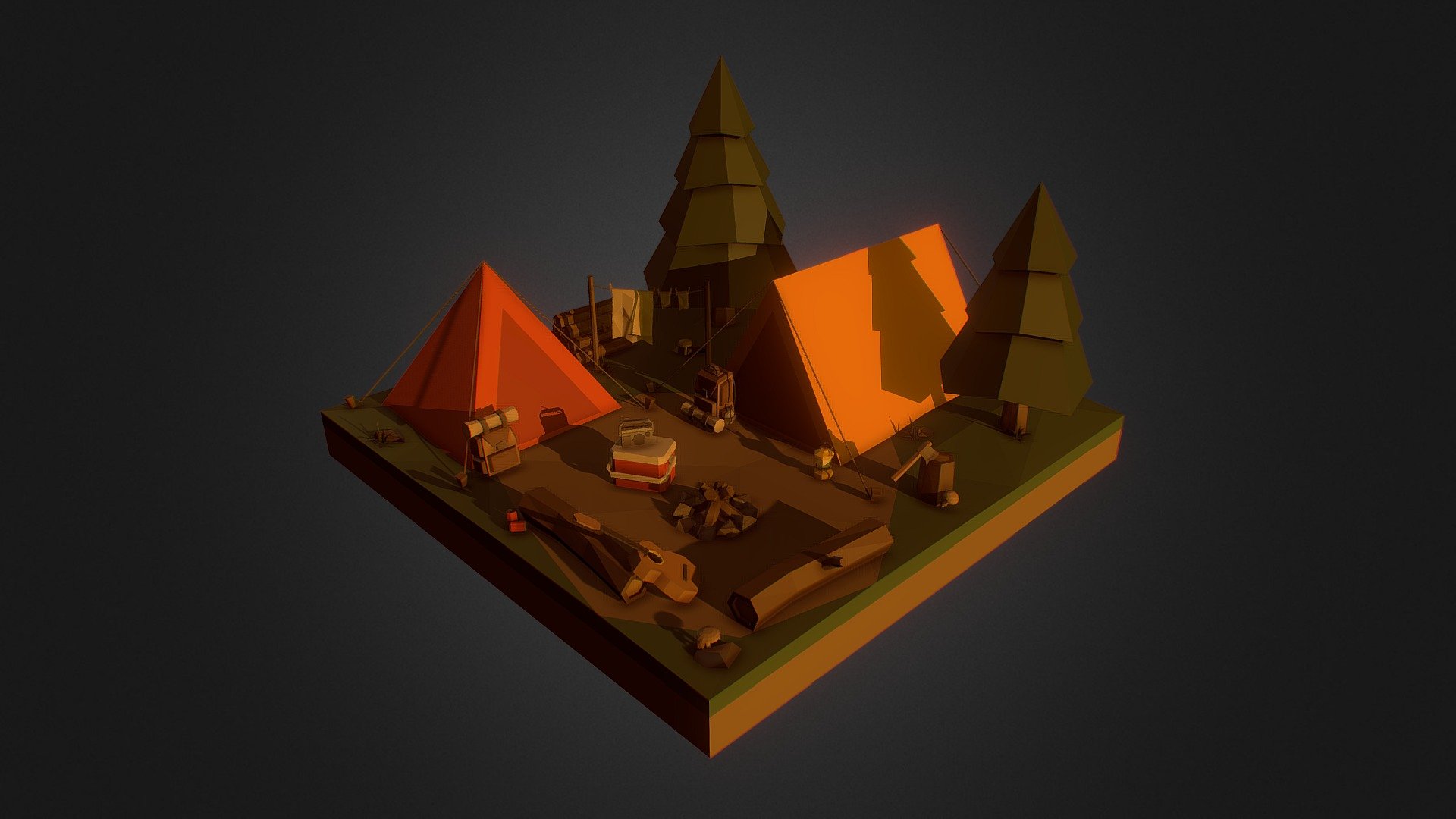 Low Poly Camping - Download Free 3D model by tolotedesign [c205ff7 ...