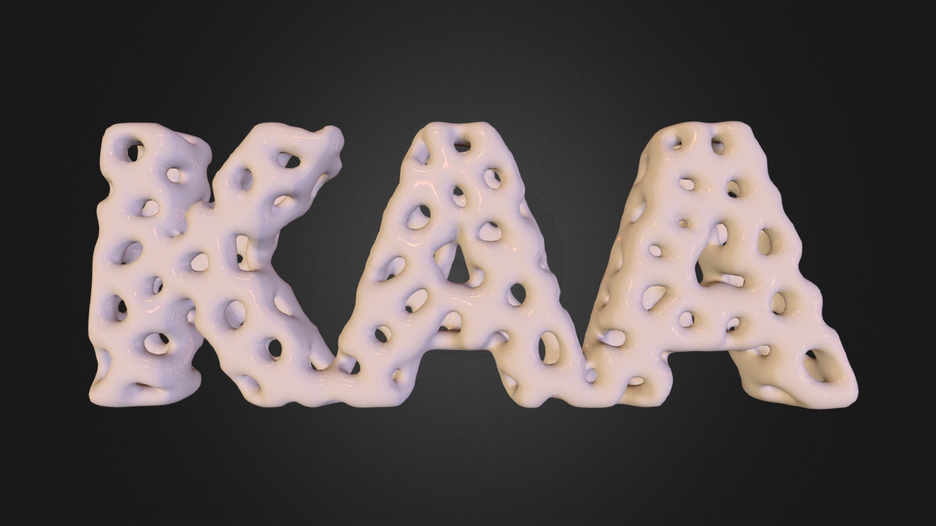 Jelly Voronoi Letters KAA - 3D model by kaaa [c20742d] - Sketchfab