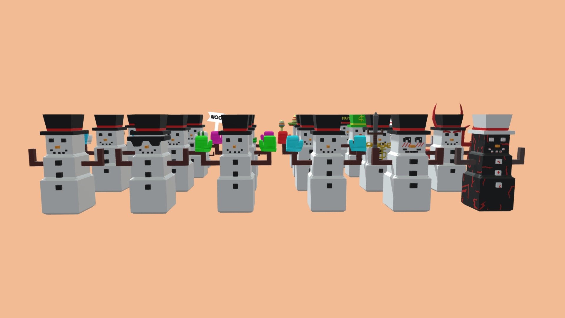 Snowman Pack - 3D model by gerophox [c20875a] - Sketchfab