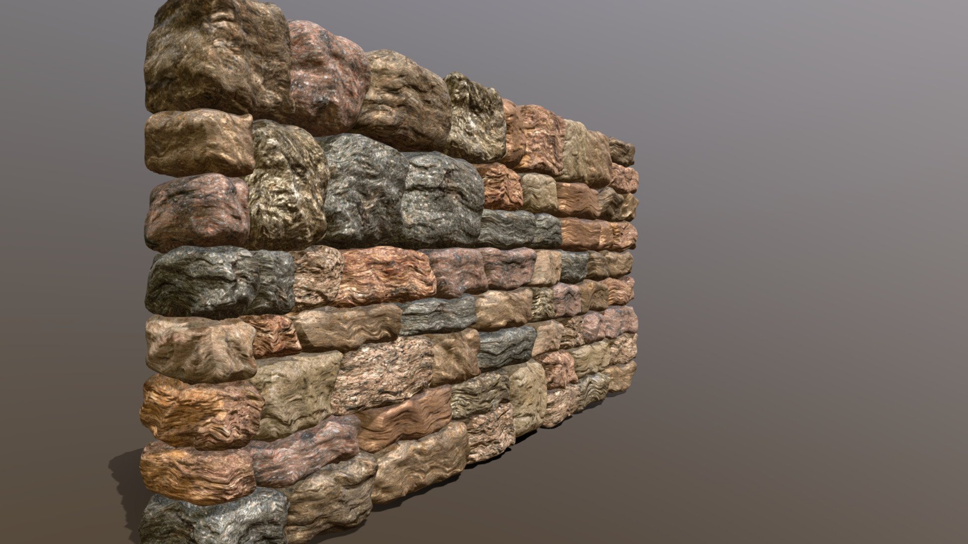 Realistic Stone Wall (High-poly) - Download Free 3D model by Sereib ...