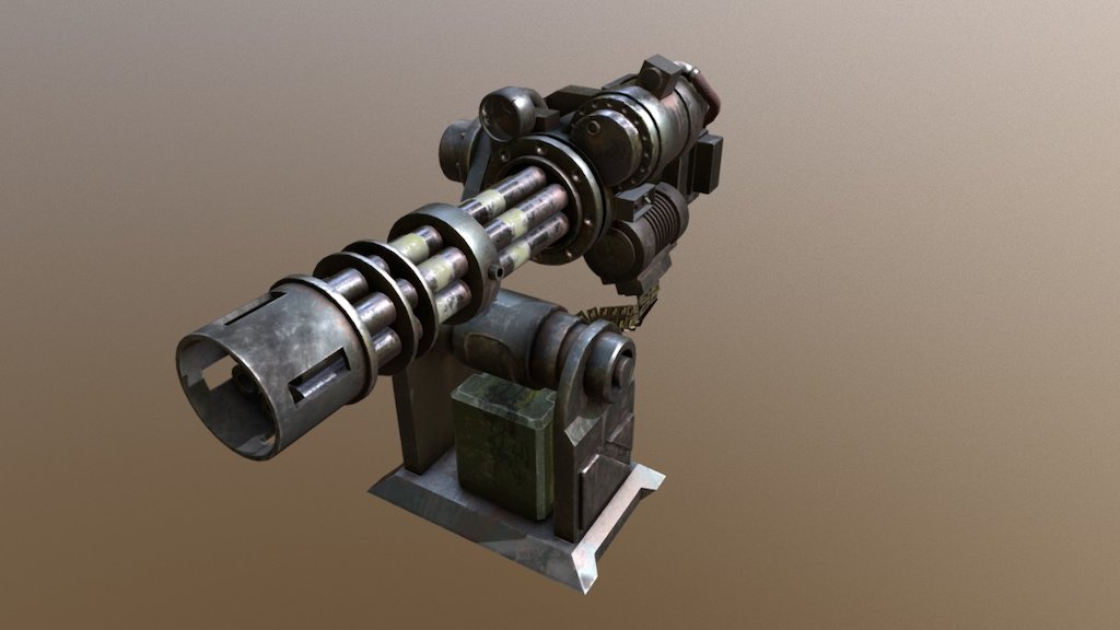 Gatling Gun - 3D model by Jeffrey Green (@JGreen3D) [c22176b] - Sketchfab