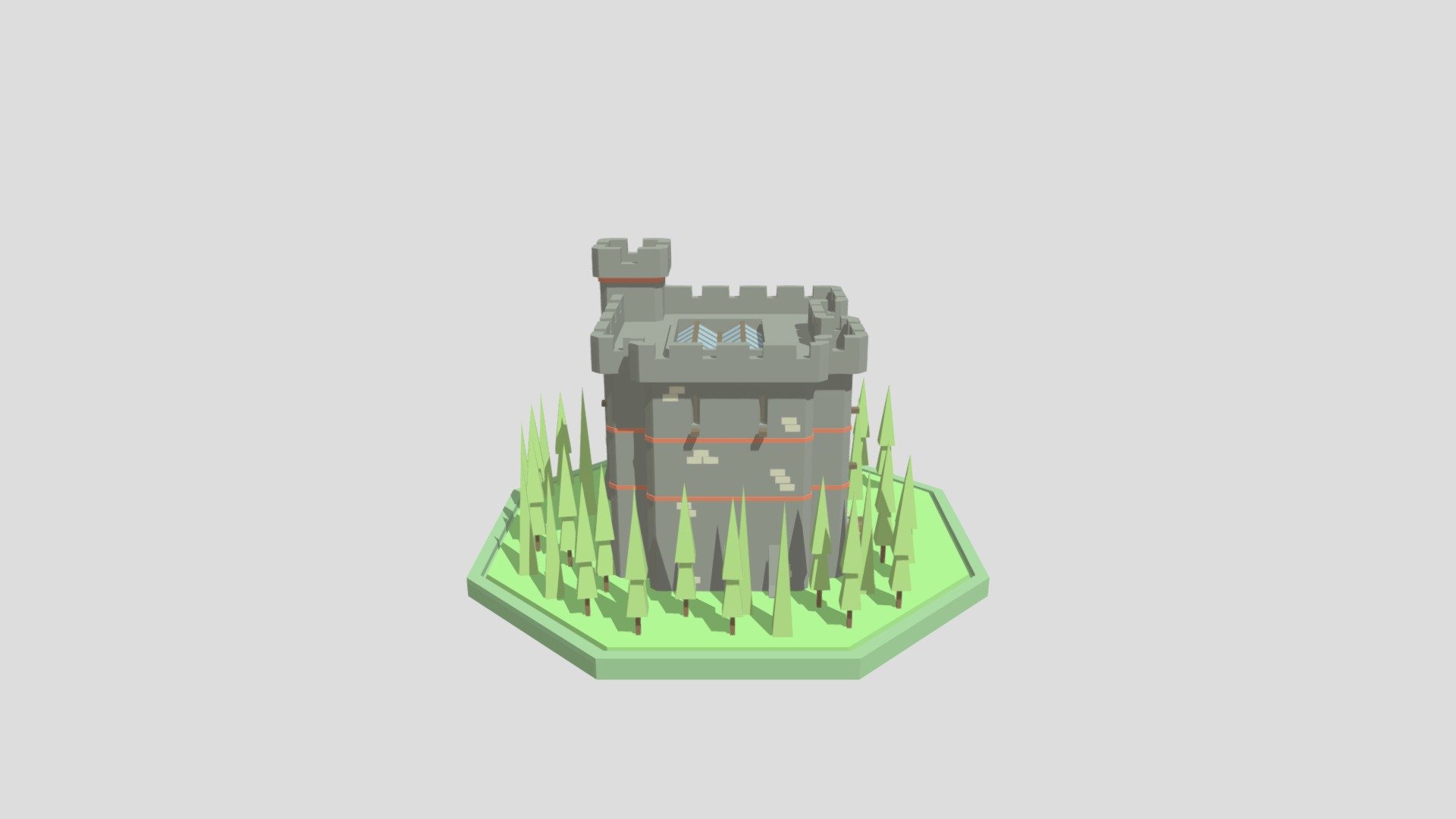 Free Low Poly Medieval Castle Scene - Download Free 3D model by Syoma ...