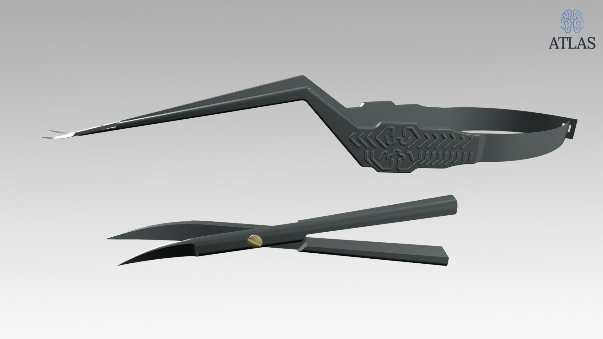 ATLAS Bayonet Curved Microscissors - 3D model by The Neurosurgical ...