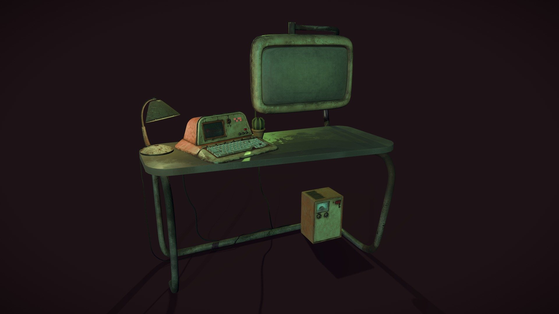 Retro futuristic old computer set - 3D model by Julius (@darlingjulia0 ...