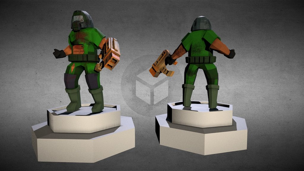 Low Poly Mini-Series Doomguy Bloody - 3D model by Chromasie [c248b4d ...