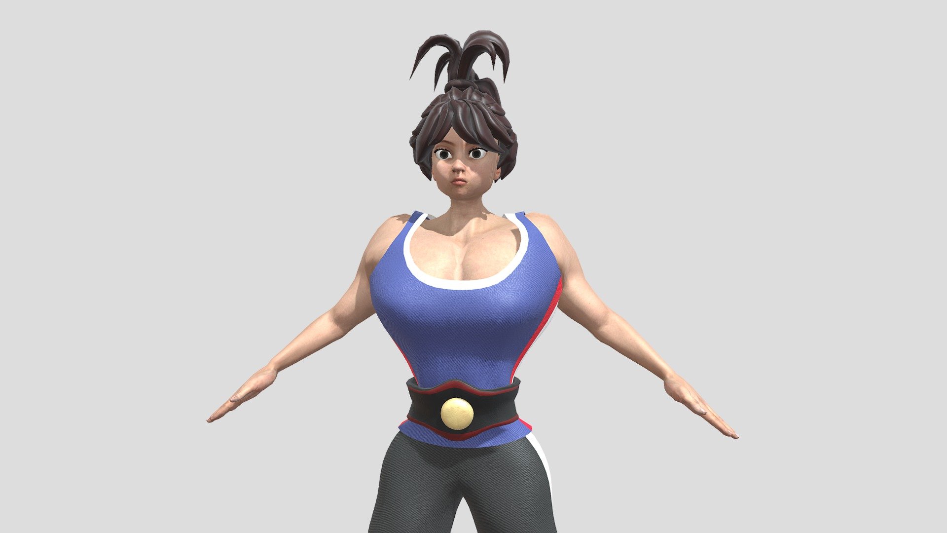 Boxer woman cartoon game character - 3D model by Agarkova_CG [c25b9d4 ...