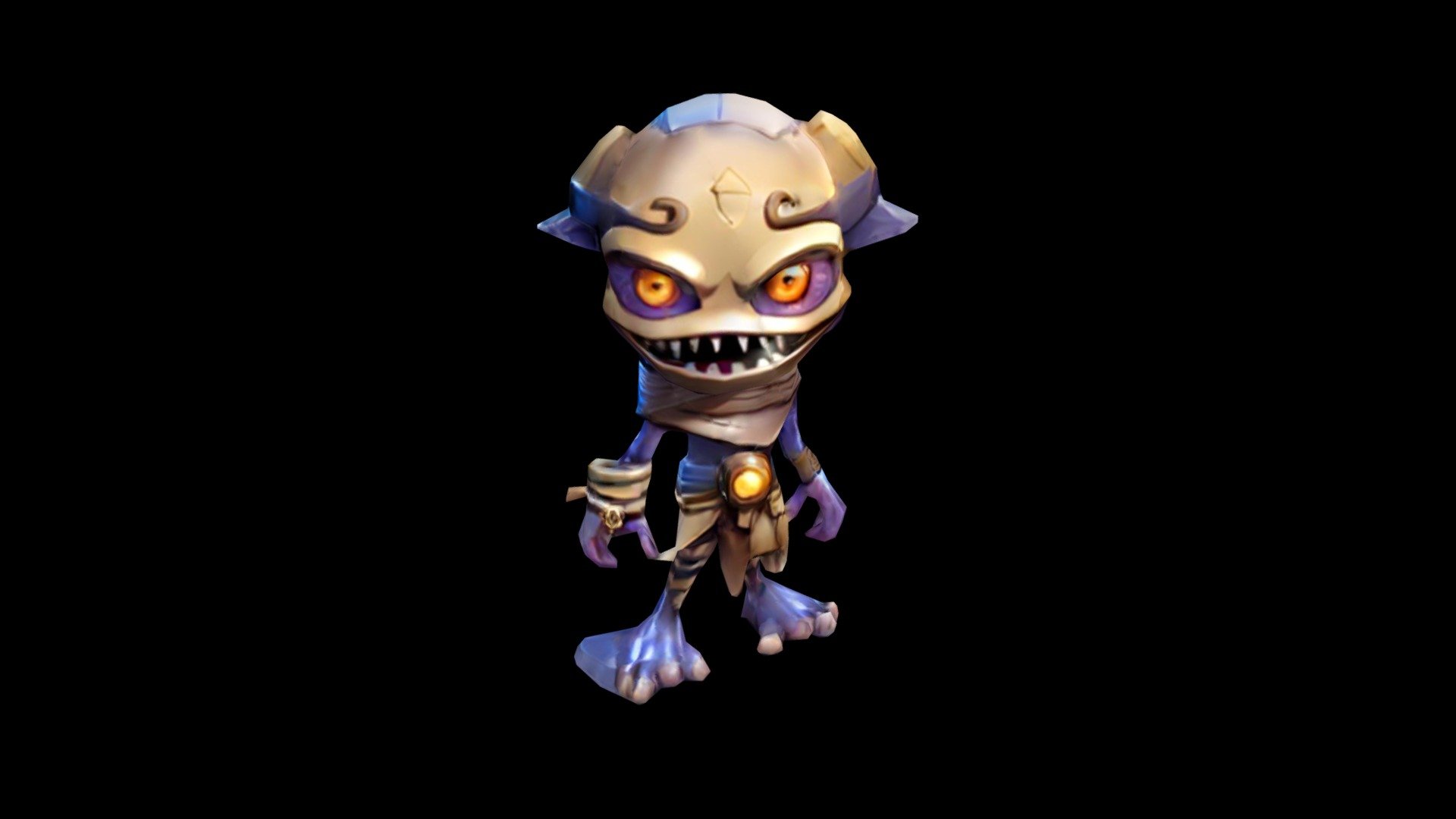 Angry Egyptian-like creature with purple eyes an - Download Free 3D ...